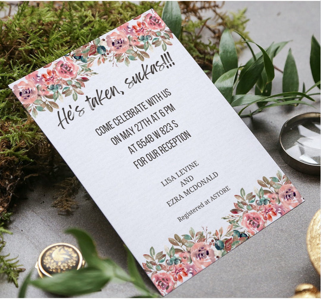 Digital Wedding Invitation, Funny Wedding Card, Engagement - Etsy