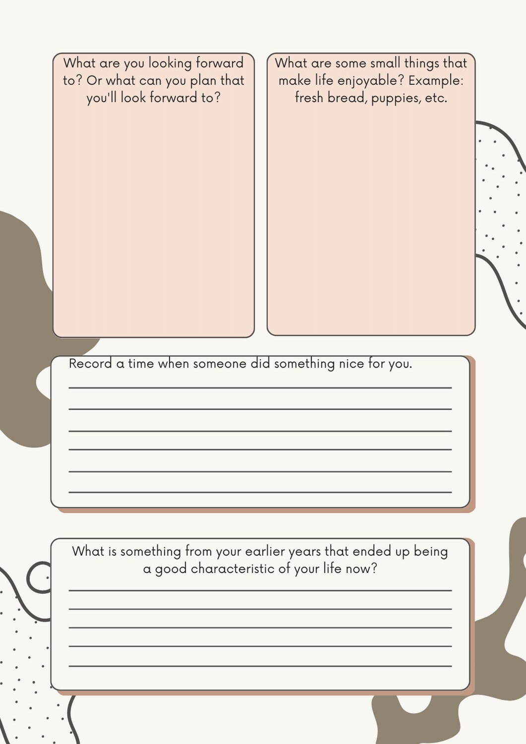Gratitude and Positivity Mental Health Digital Worksheet - Etsy