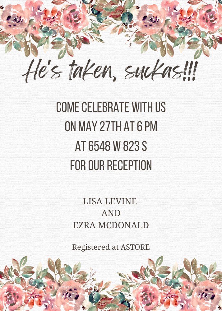 Digital Wedding Invitation, Funny Wedding Card, Engagement - Etsy