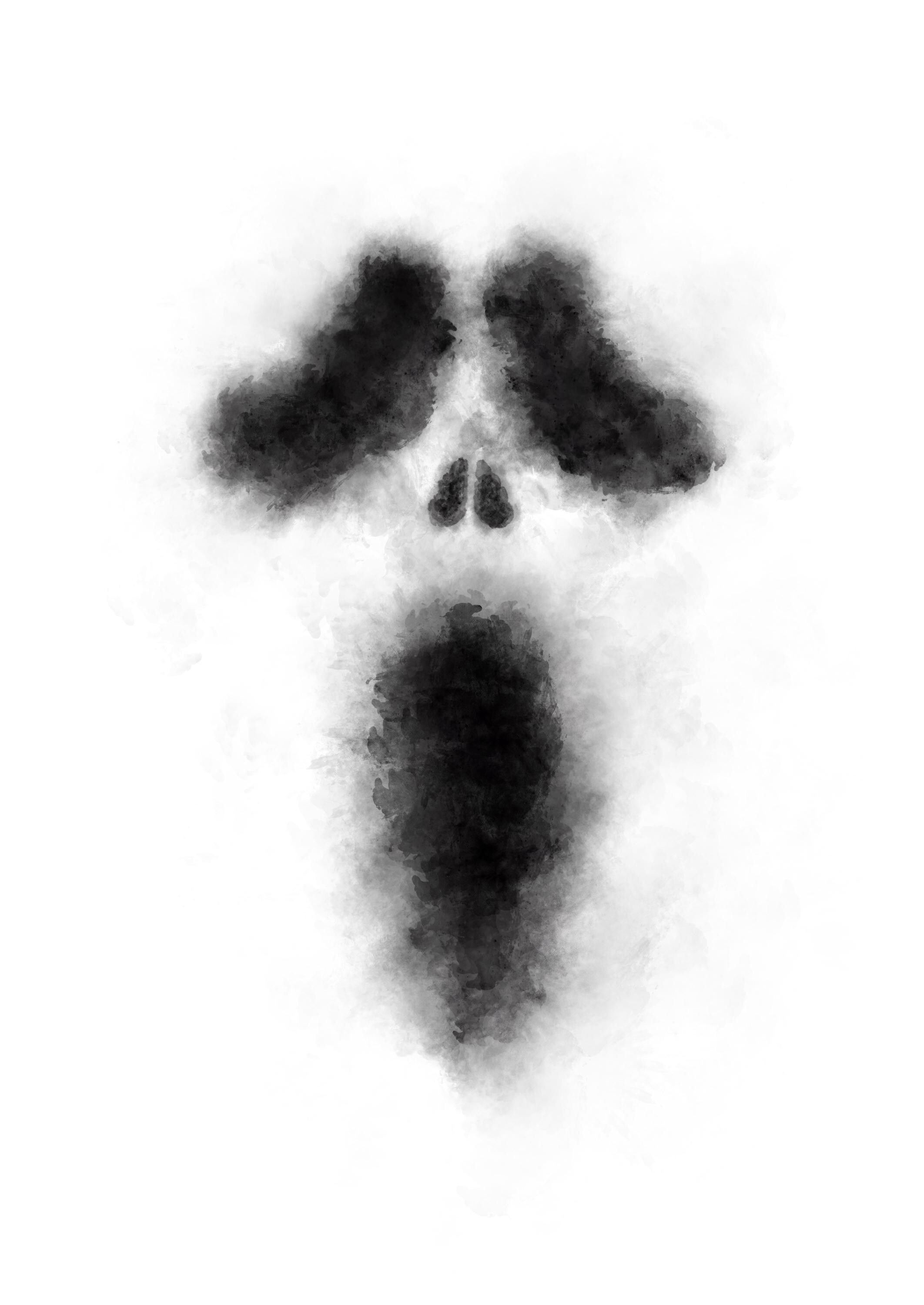 Scream Mask Painting Printable Art Halloween Decoration, Minimalistic ...