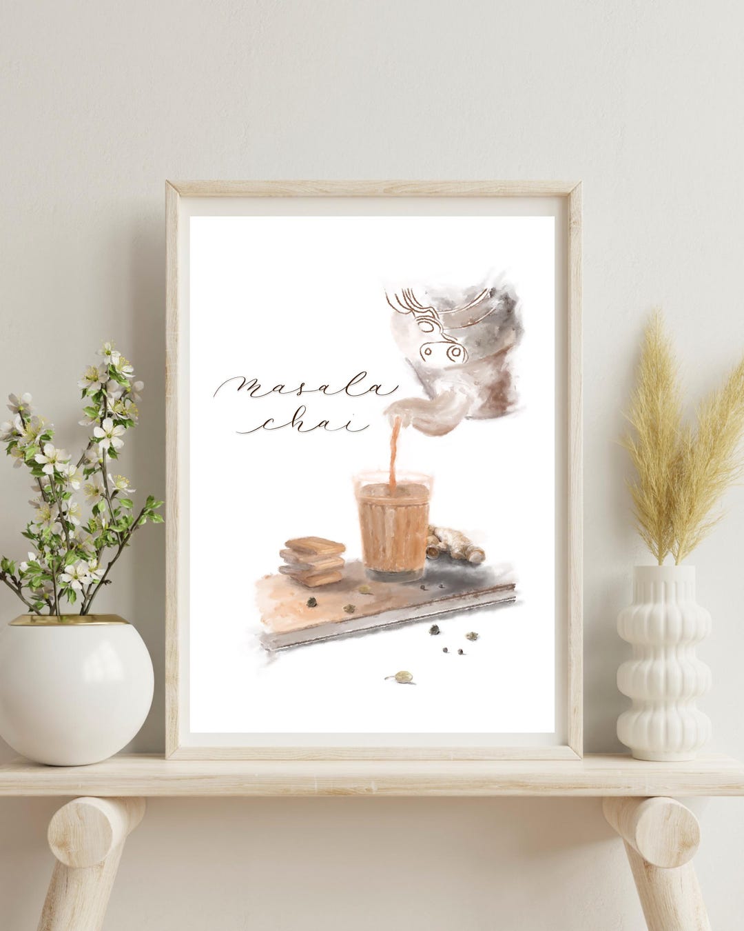 Masala Chai Tea Art, Indian Cuisine, Printable Wall Art, Modern ...