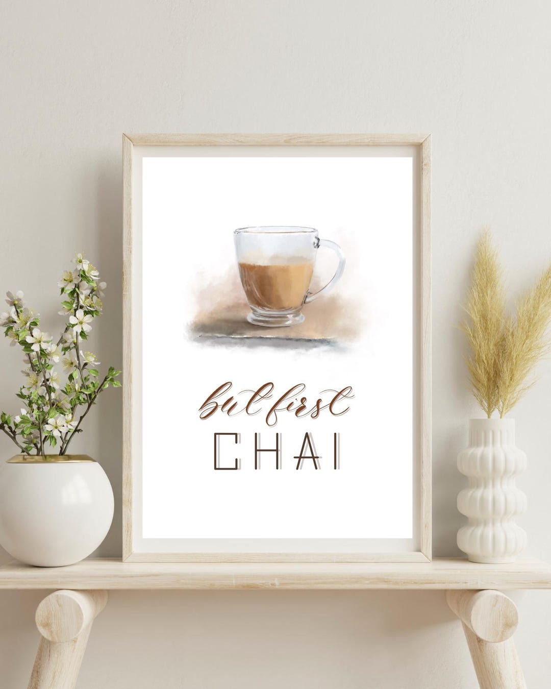 But First Chai Tea Art, Indian Cuisine, Printable Wall Art, Modern ...