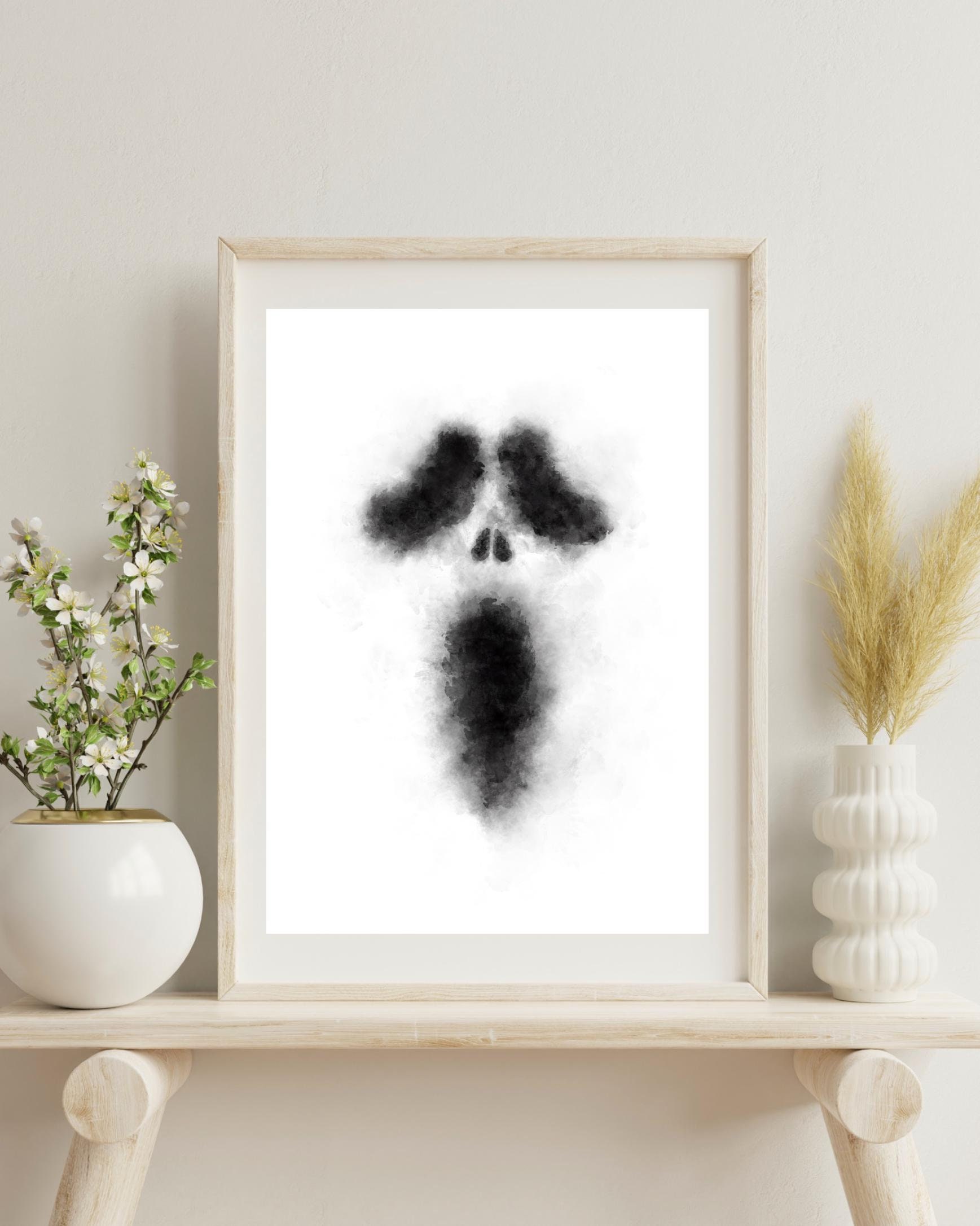 Scream Mask Painting Printable Art Halloween Decoration, Minimalistic ...