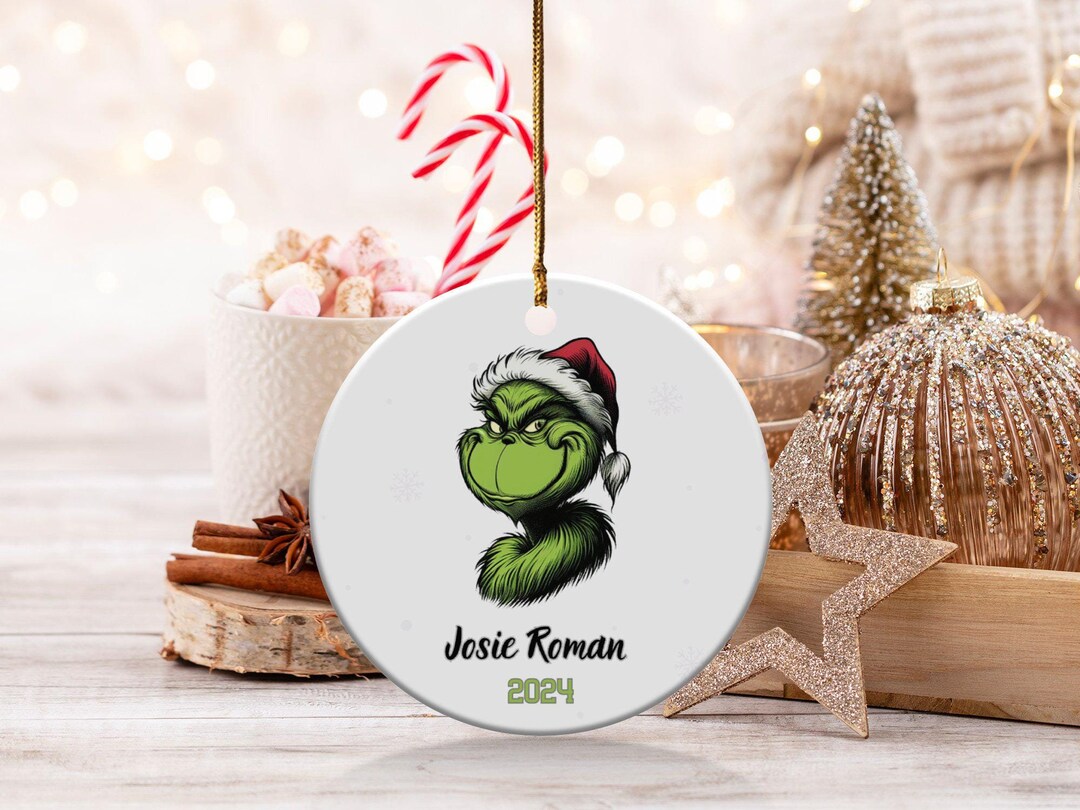 Ceramic Grinch Ornament, Christmas Ornament, Grinchmas Holiday ...
