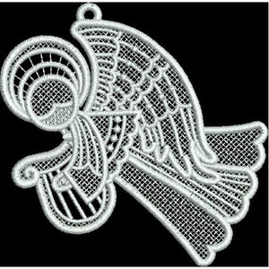 FSL Small Angel With Harp - Machine Embroidery Design, Christmas Angel ...