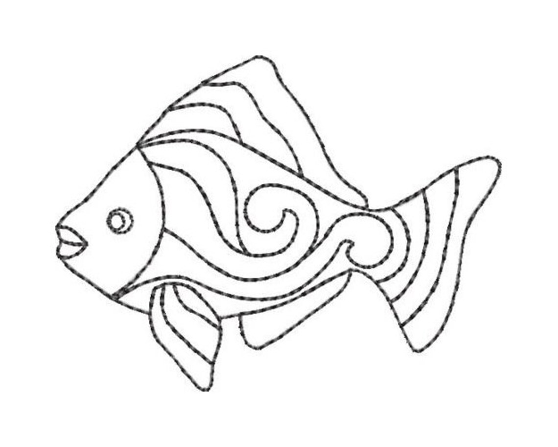 Talavera Fish Element - Machine Embroidery Design, Fish Talavera Art ...