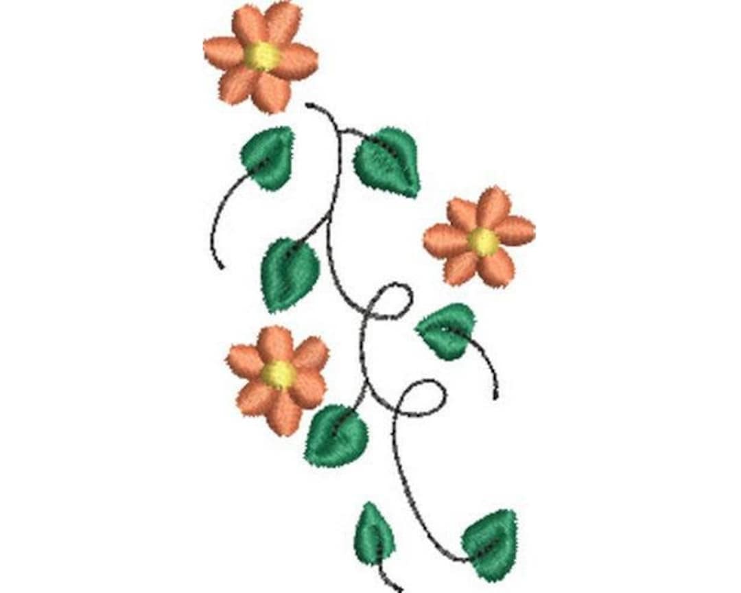 Flowers - Machine Embroidery Design, Floral Leaves & Vines Embroidery ...
