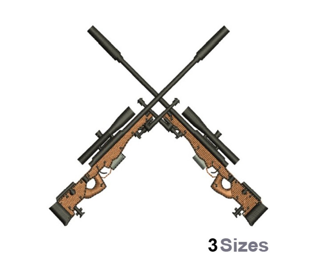 Crossed Rifles - Machine Embroidery Design - 3 Sizes, Crossed Firearms ...