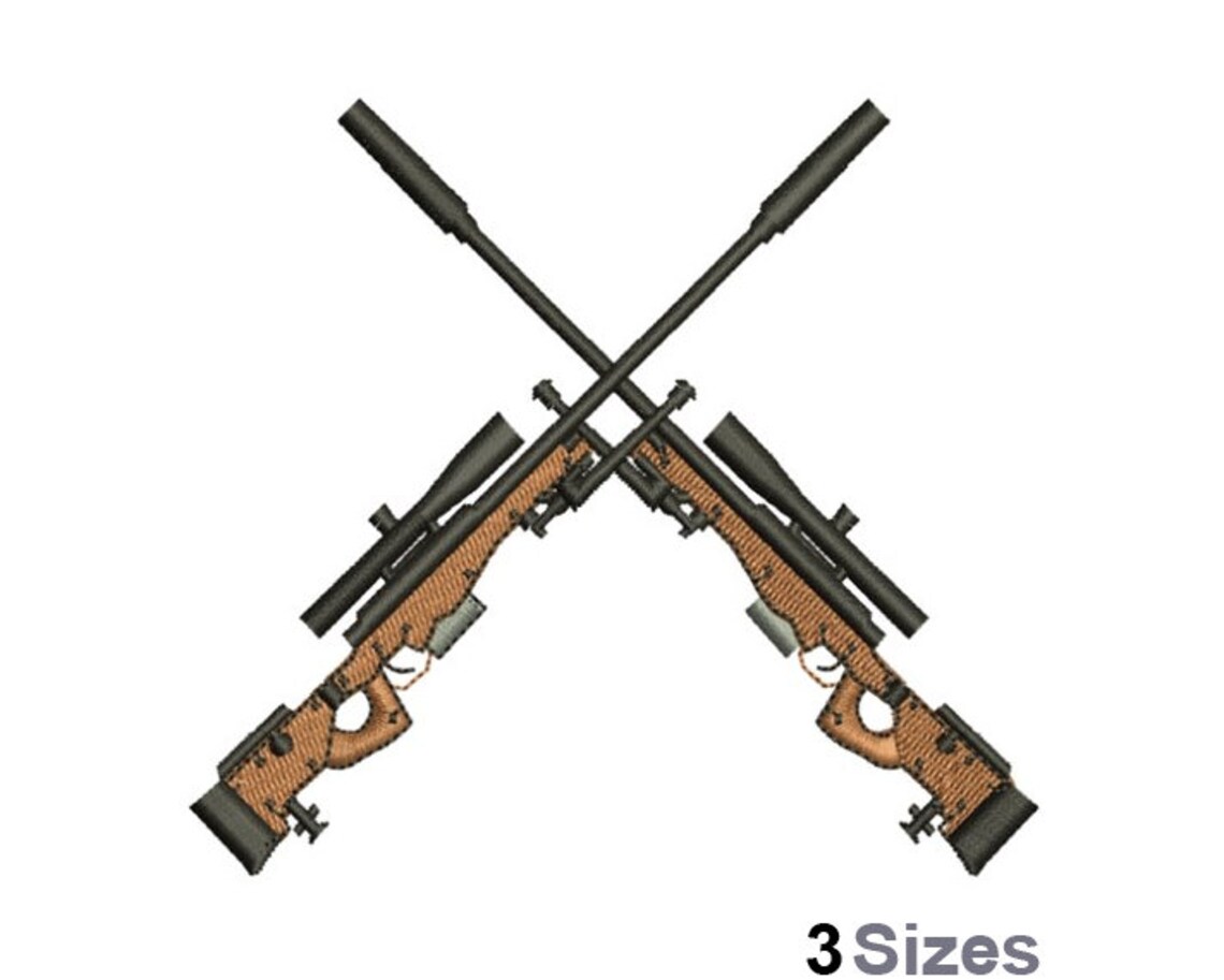 Crossed Rifles - Machine Embroidery Design - 3 Sizes, Crossed Firearms ...