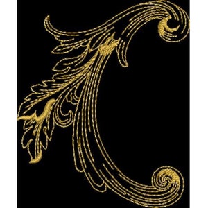Metallic Gold Baroque - Machine Embroidery Design, Metallic Decoration ...