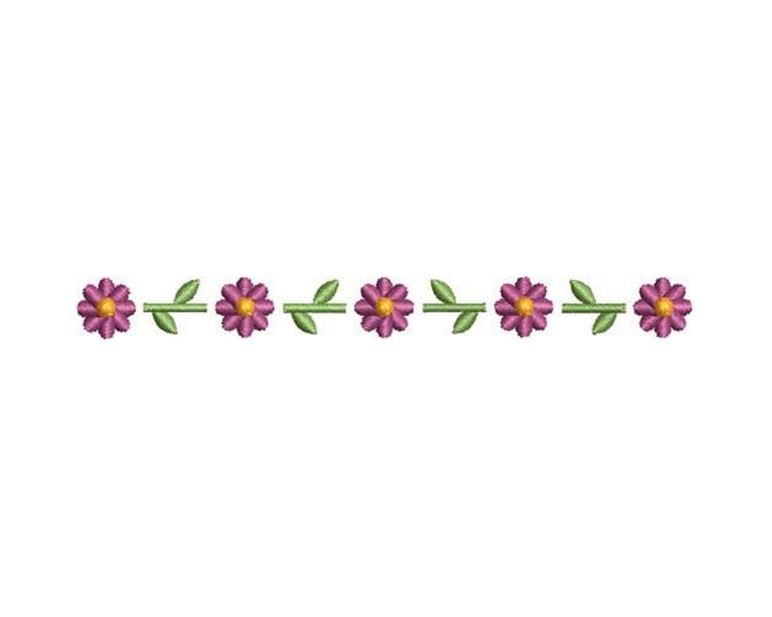 Flower Border - Machine Embroidery Design, Floral Border Embroidery ...