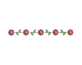 Flower Border Machine Embroidery Design, Floral Border Embroidery ...