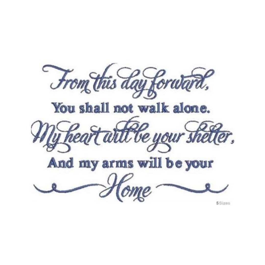 Wedding Vows Machine Embroidery Design - Romantic Script, From This Day ...
