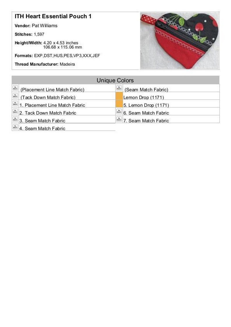 ITH Heart Essentials Pouch Machine Embroidery Project - Etsy