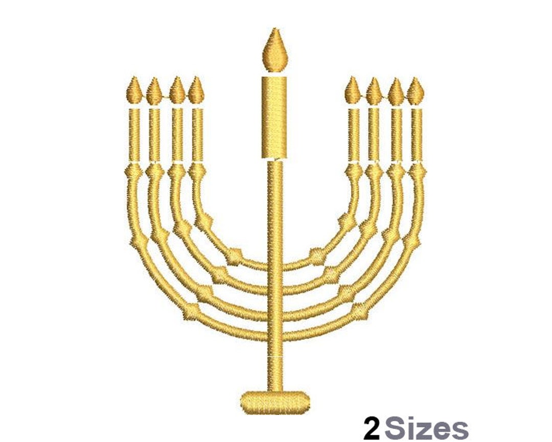 Menorah Machine Embroidery Design 2 Sizes, Temple Menorah Embroidery ...