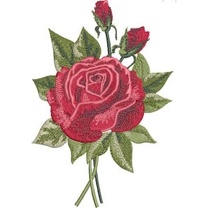 Beautiful Rose - Machine Embroidery Design, Red Roses Embroidery ...
