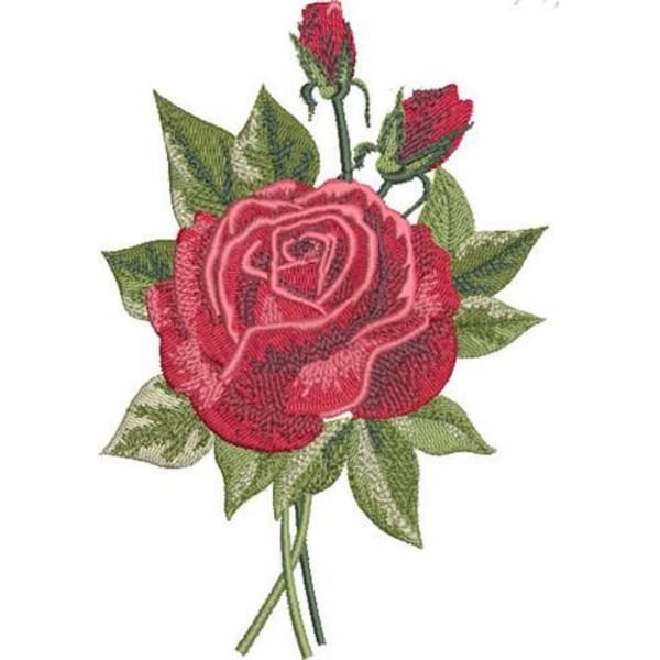 Rose Embroidery Pattern - Etsy