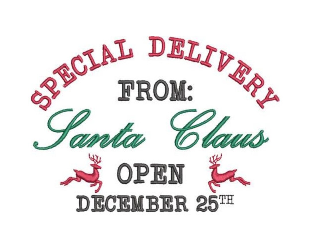 Santa Sack - Machine Embroidery Design, Special Delivery From Santa ...