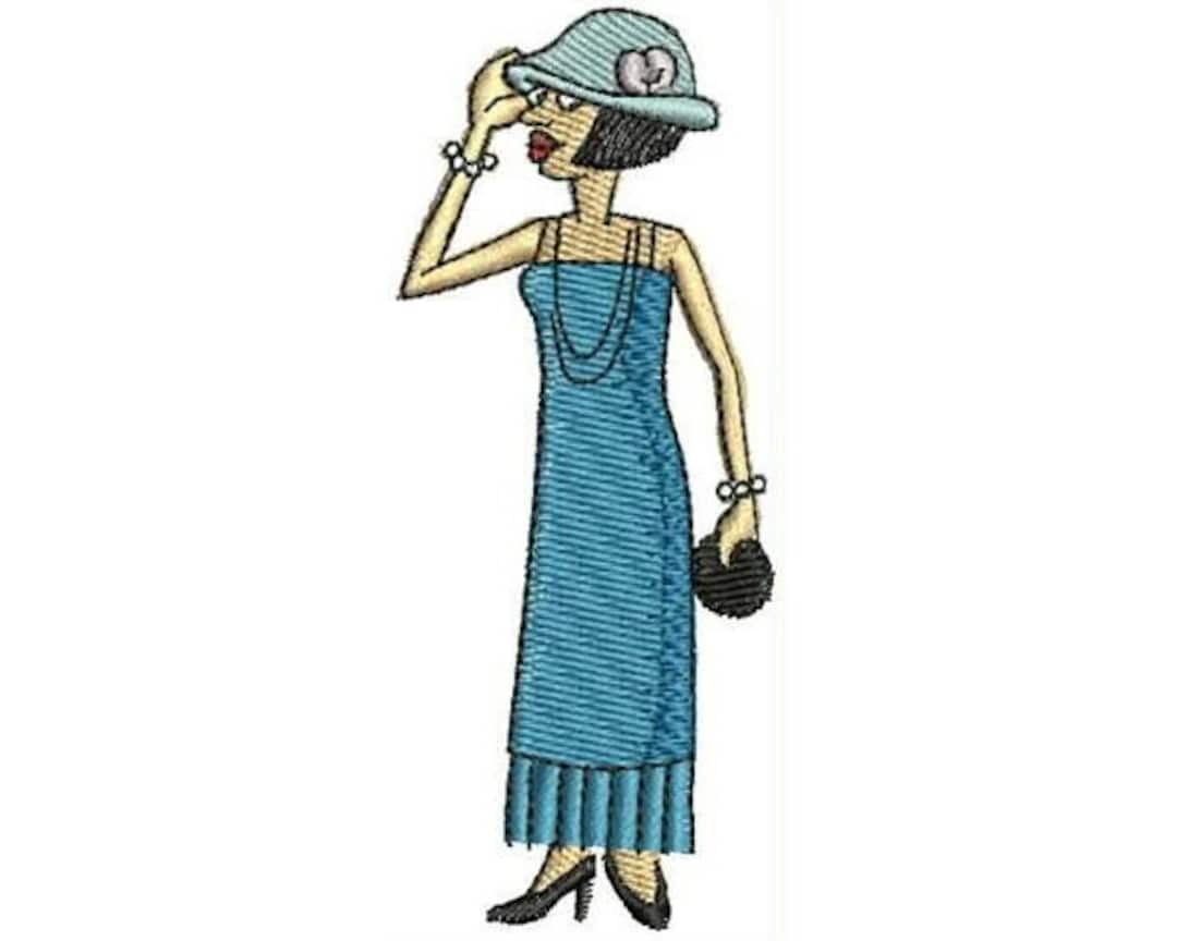 Roarin 20s Lady - Machine Embroidery Design, Elegant Woman Embroidery ...