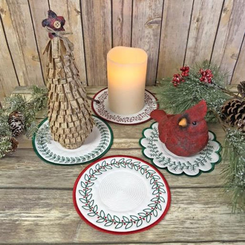 ITH Christmas Candle Mat - Machine Embroidery Design, in the Hoop ...