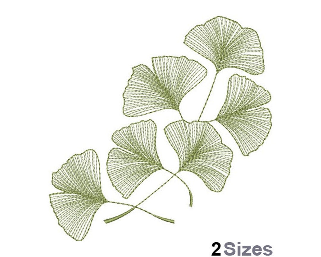 Ginkgo Leaves - Machine Embroidery Design, Ginkgo Biloba Leaf ...