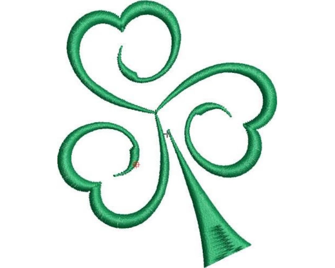 Fancy Shamrock - Machine Embroidery Design, Shamrock Outline Embroidery ...