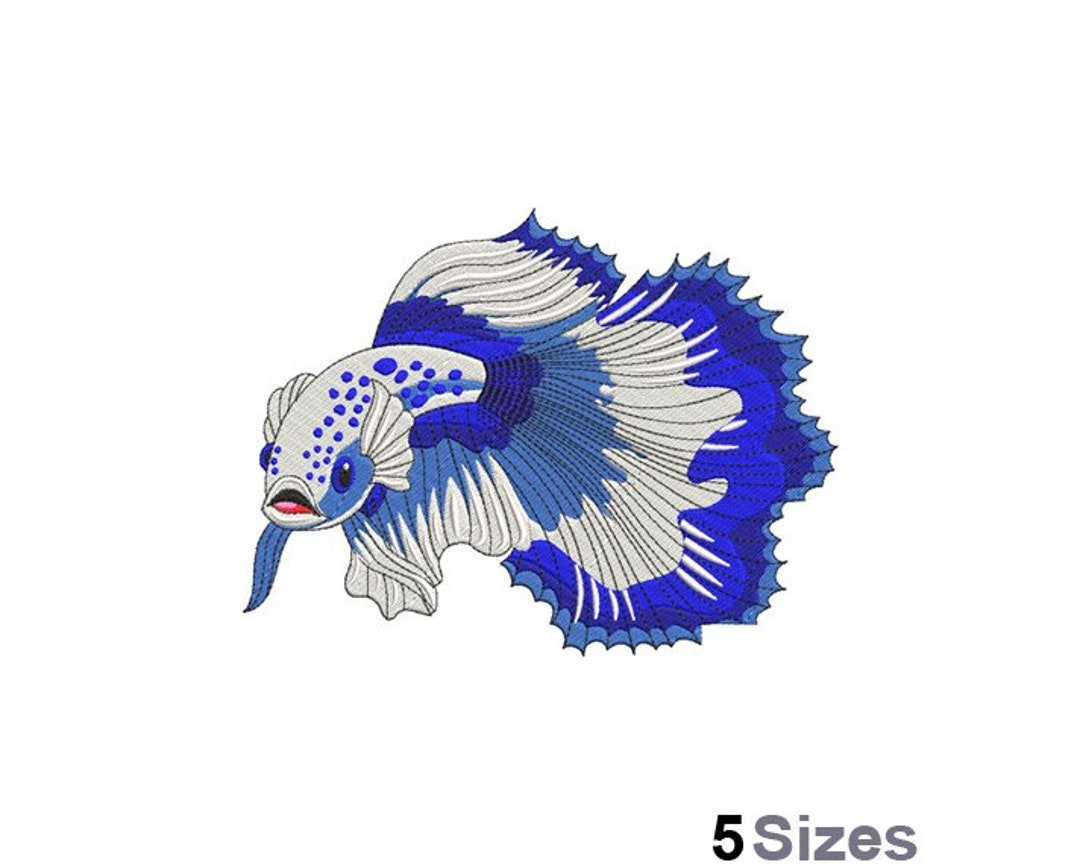 Betta Fish - Machine Embroidery Design - 5 Sizes, Siamese Fighting Fish ...