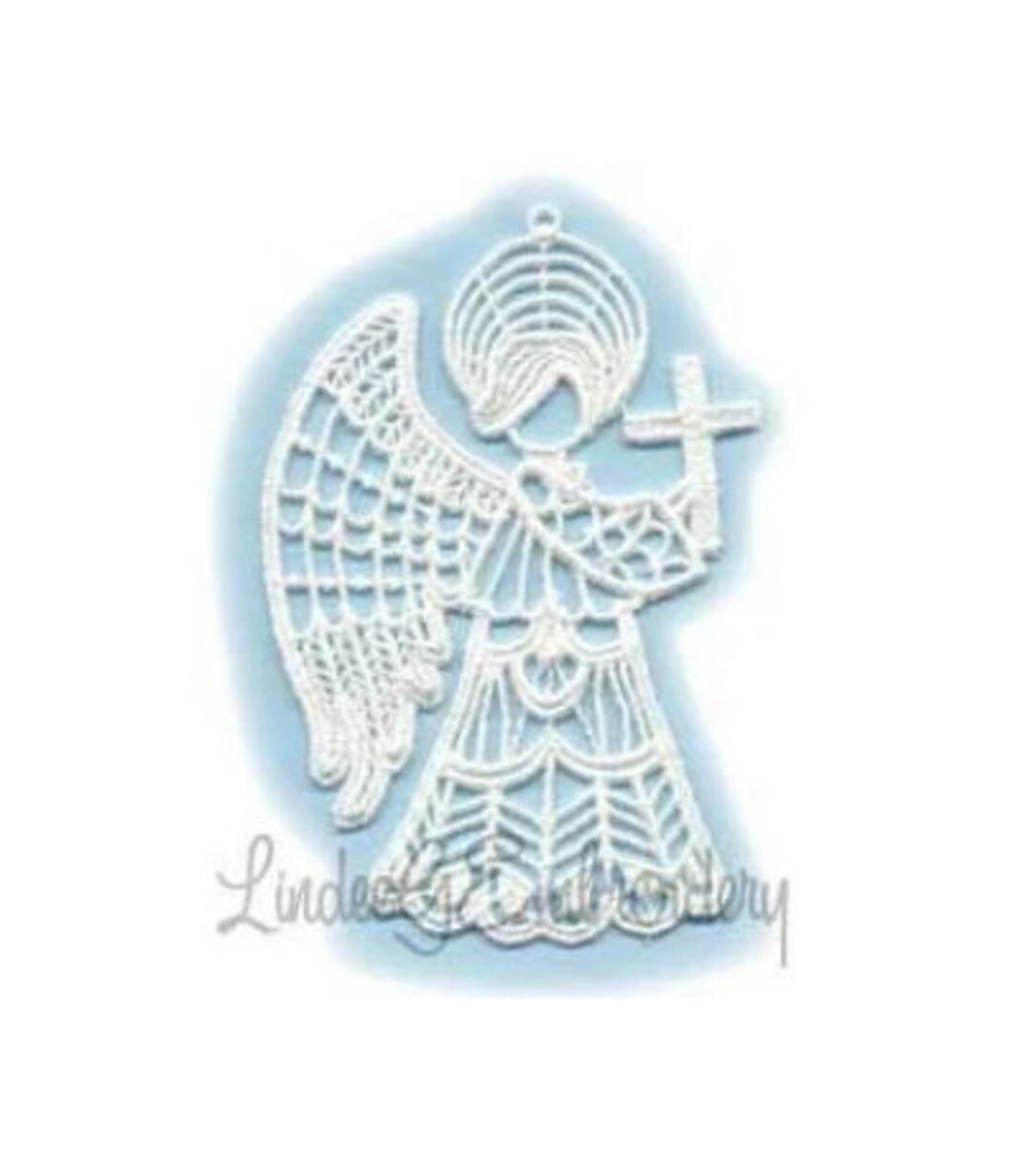 FSL Angel With Cross - Machine Embroidery Design, Freestanding Lace ...