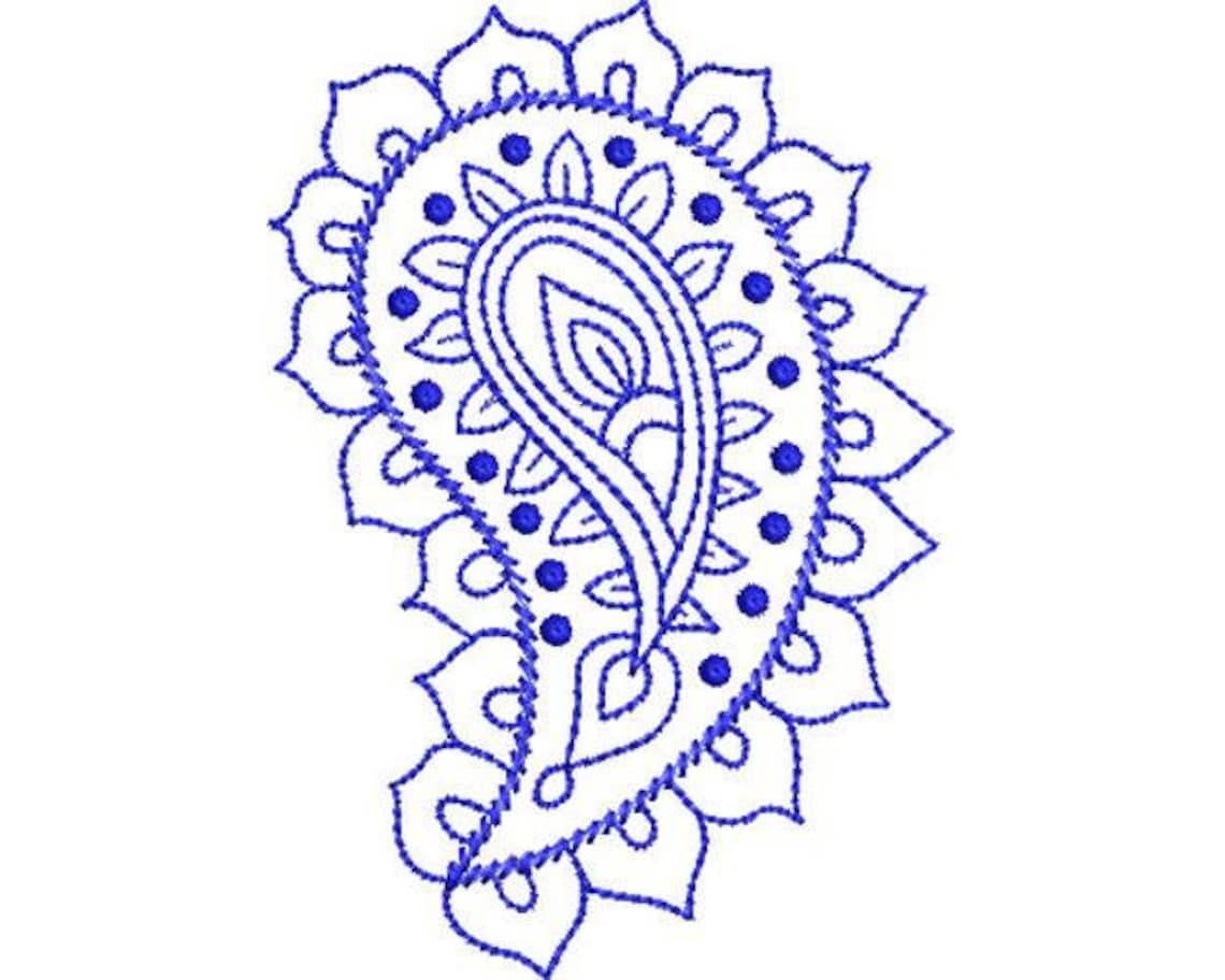 Bluework Paisley - Machine Embroidery Design, Paisley Ornament ...