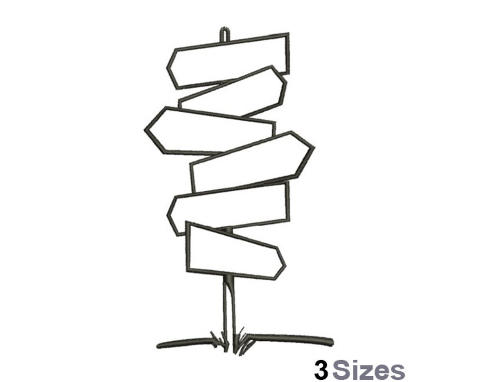 Sign Post Outline - Machine Embroidery Design - 3 Sizes, Directional ...