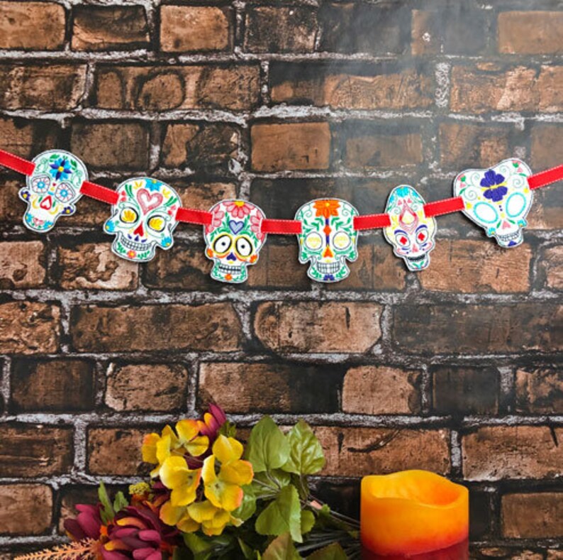 ITH Sugar Skull Swag Machine Embroidery Design in the Hoop - Etsy