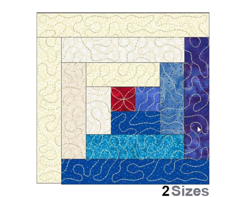 ITH Log Cabin Quilt Block -machine Embroidery Project Design, in the ...
