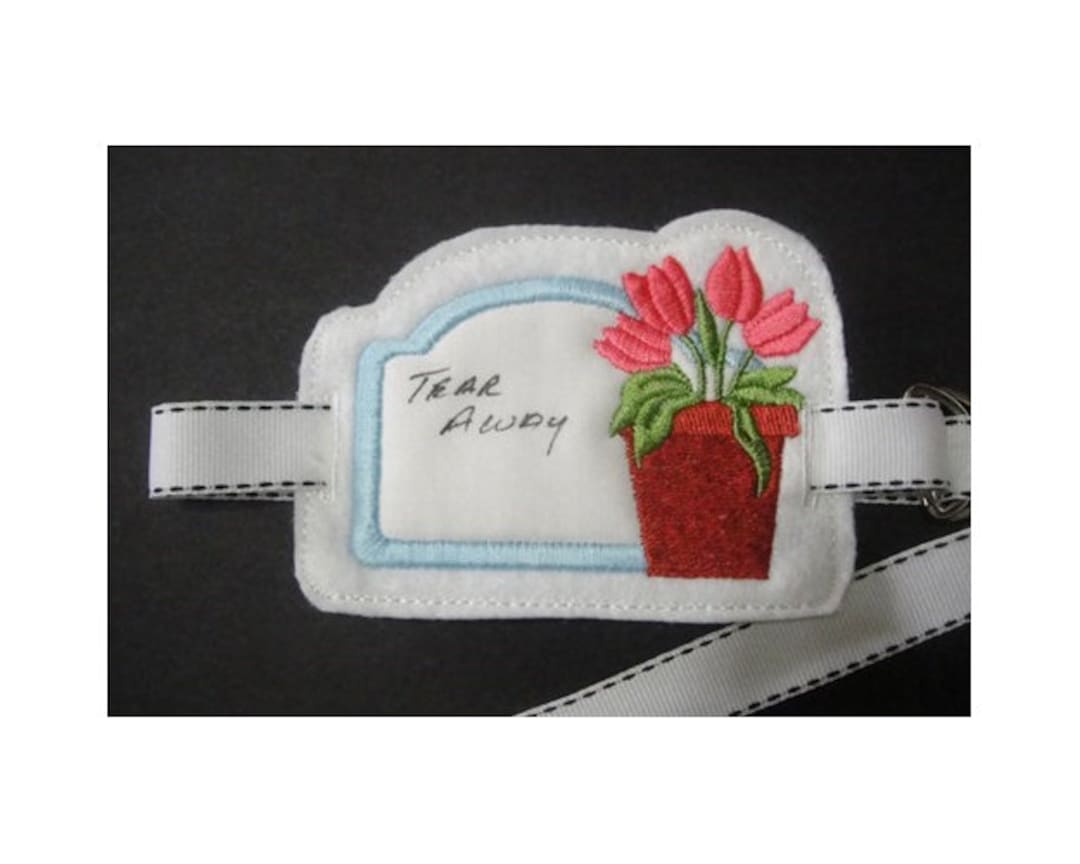 Stabilizer Label F - Machine Embroidery Project Design - Tulip Pot ...