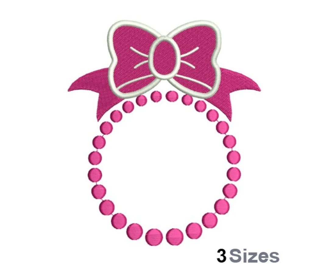 Bow Monogram Frame - Machine Embroidery Design - 3 Sizes, Girl Hair Bow ...