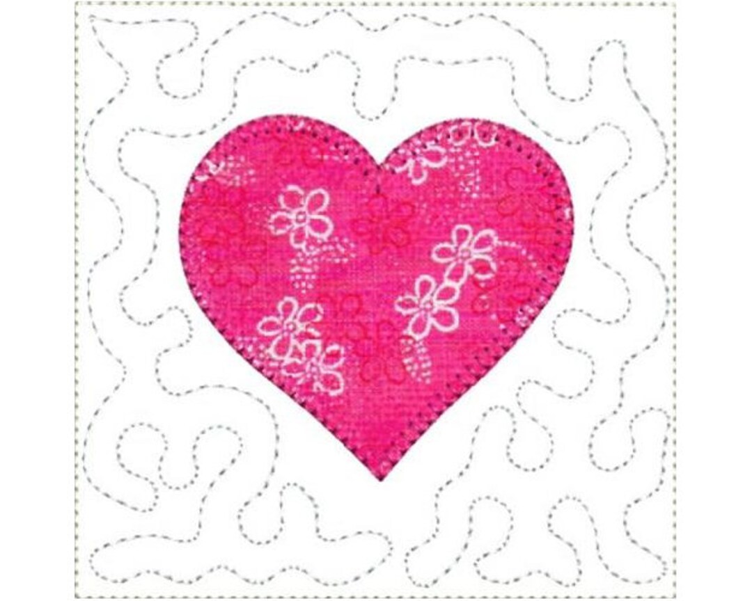 ITH Heart Mini Quilt Block - Machine Embroidery Design, in the Hoop ...