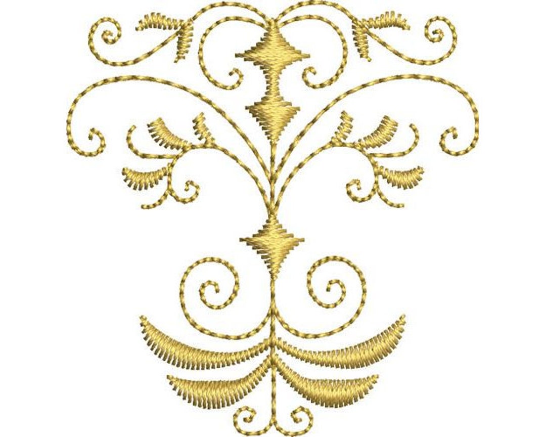 Miniature Golden Crest Machine Embroidery Design, Decorative Crest ...