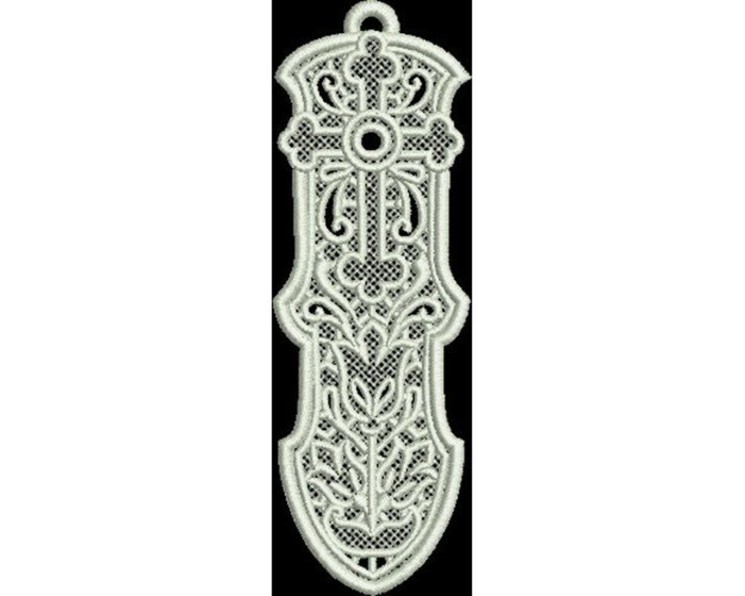 FSL Elegant Cross Bookmark - Machine Embroidery Design, Freestanding ...