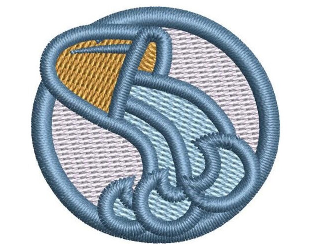 Aquarius Symbol Cap - Machine Embroidery Design, Water Bearer Zodiac ...