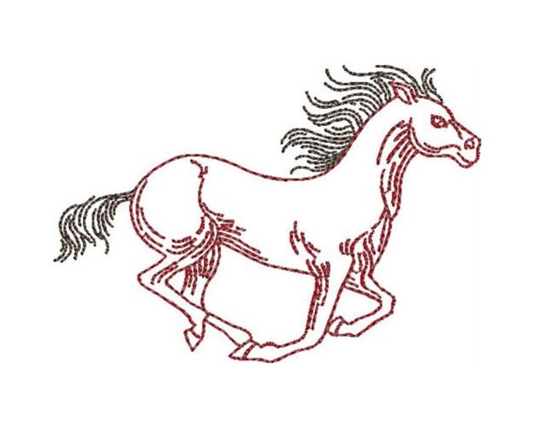 Racing Horse - Machine Embroidery Design, Horse Outline Embroidery ...