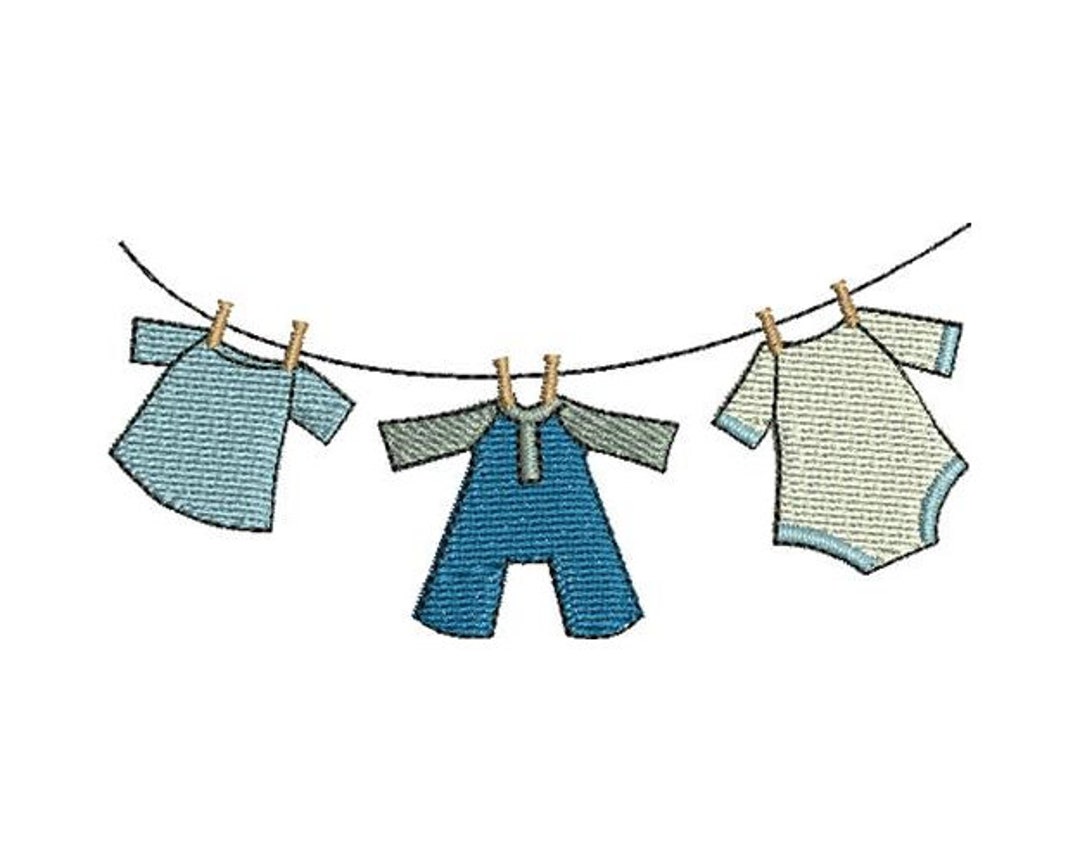 Baby Boy Clothes Line - Machine Embroidery Design, Baby Laundry Design ...