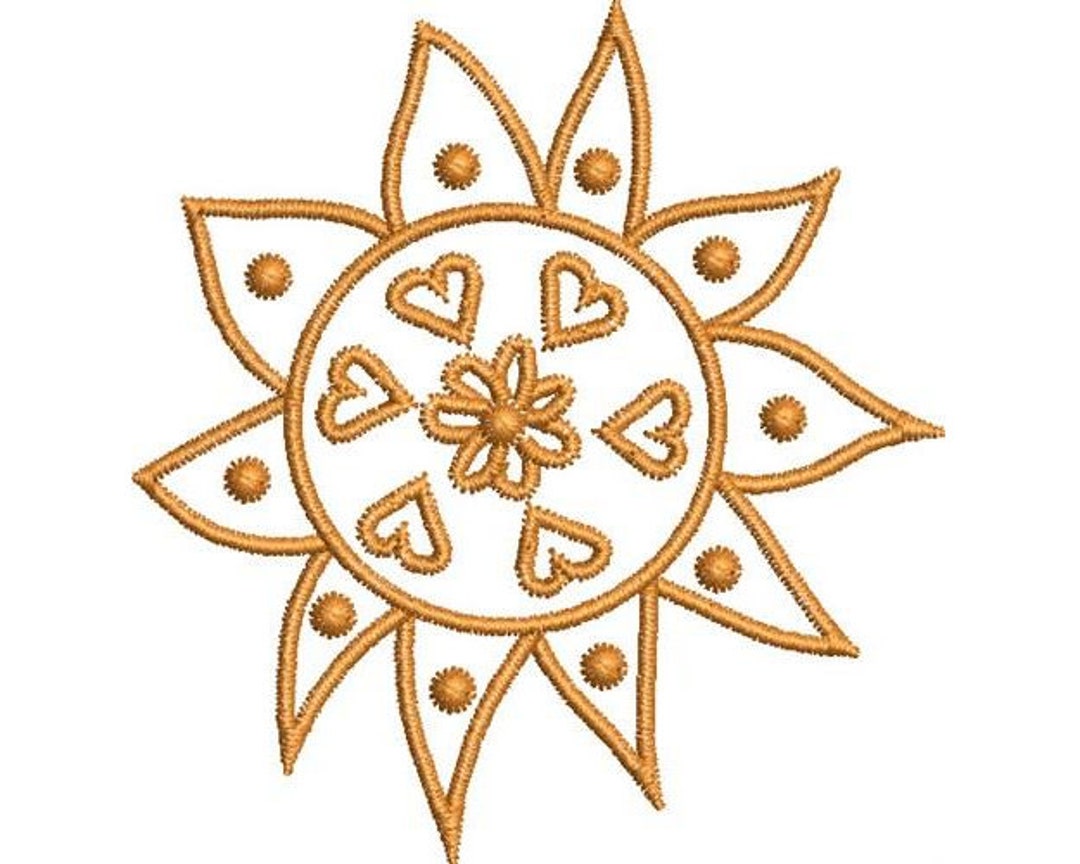 Native Sun Machine Embroidery Design, Sun Symbol Outline Embroidery ...