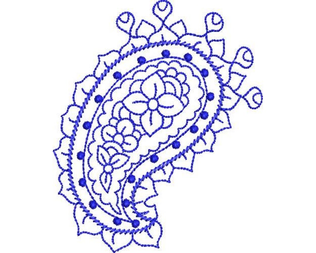Bluework Paisley - Machine Embroidery Design, Floral Paisley Ornament ...