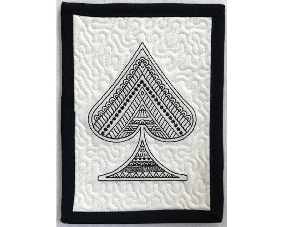 ITH Spade Mug Rug - Machine Embroidery Design, in the Hoop Poker Night ...