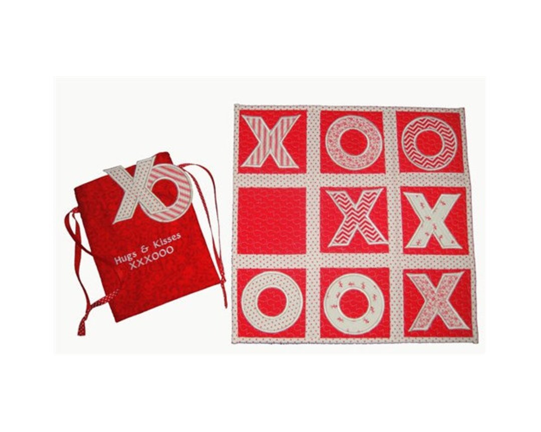 Hugs and Kisses Tic Tac Toe Game - Machine Embroidery Design, Valentine ...