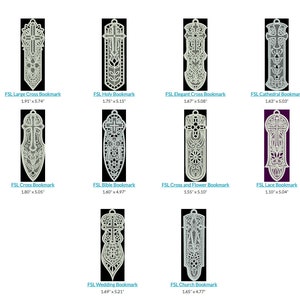 10 FSL Cross Bookmarks - Machine Embroidery Designs PACK, Freestanding ...