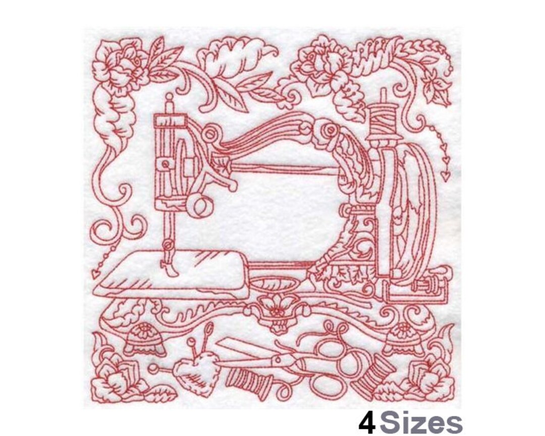 Vintage Sewing Machine (5.8-in) - Machine Embroidery Design - 4 Sizes ...