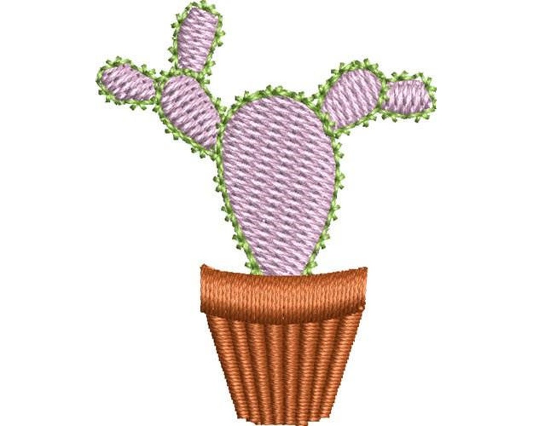 Mini Cactus - Machine Embroidery Design, Prickly Pear Cactus Plant ...