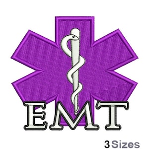 EMT Symbol - Machine Embroidery Design - 3 Sizes, Emergency Medical ...