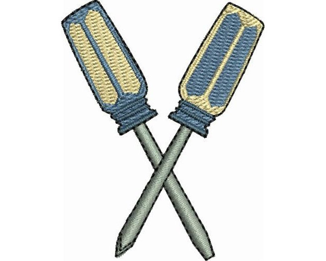 Screwdrivers Machine Embroidery Design, Crossed Screwdrivers Embroidery ...