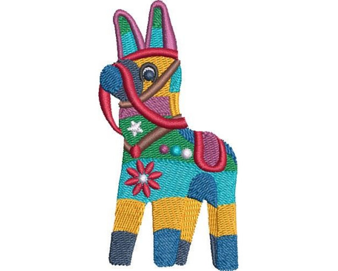 Fiesta Pinata Machine Embroidery Design, Donkey Pinata Embroidery ...